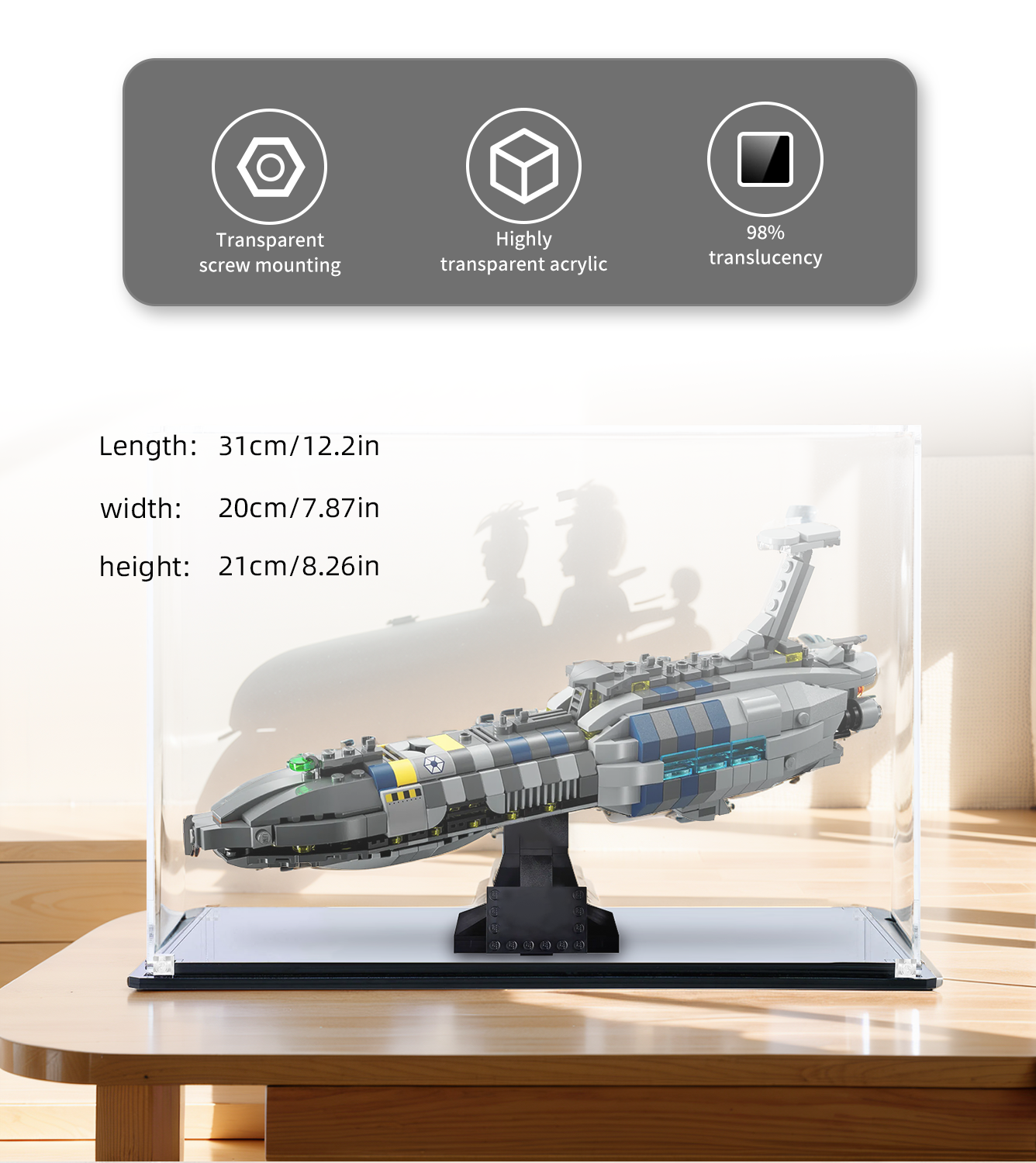 ICUANUTY-Display case for LEGO Invisible Hand 75377
