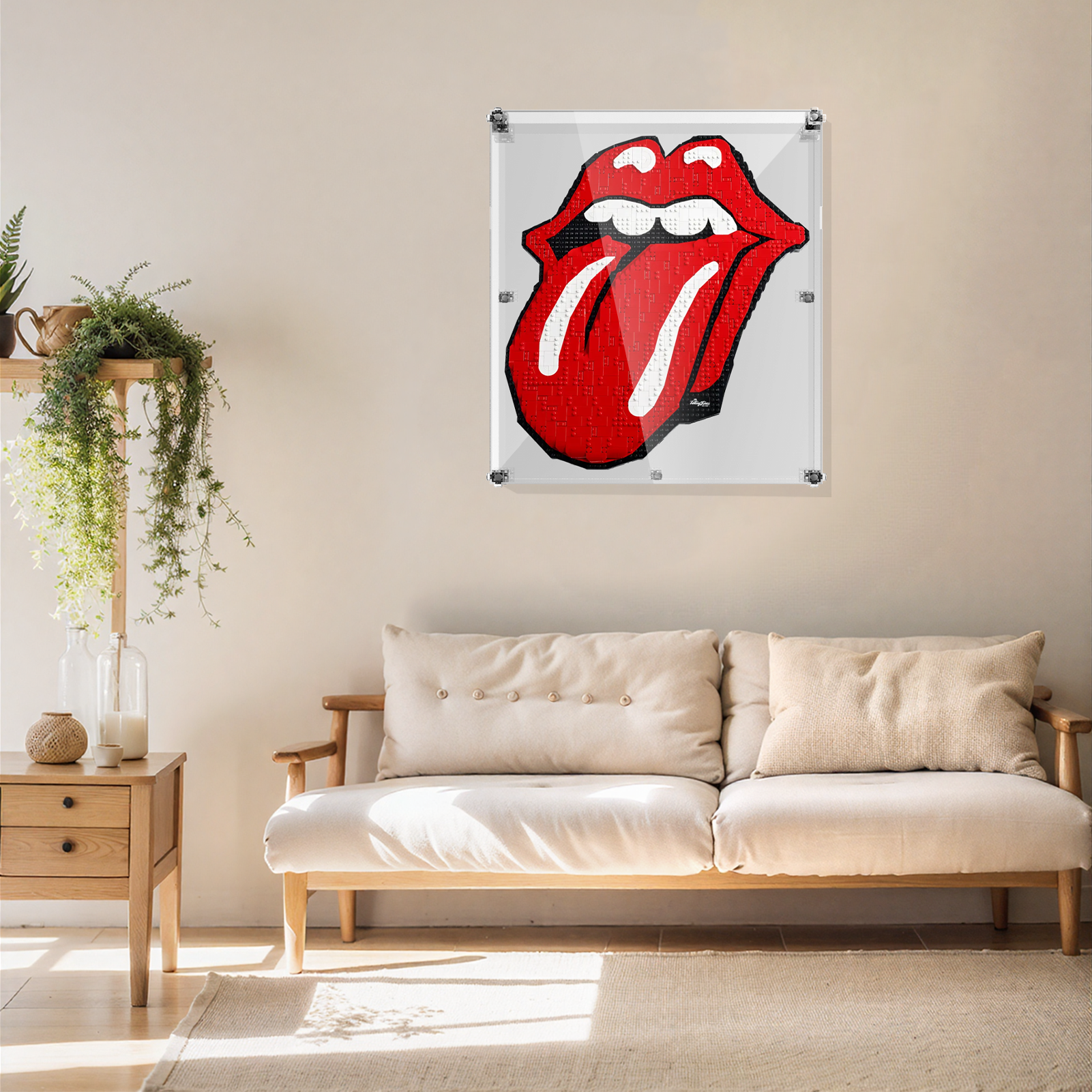 Luxe wandvitrine voor LEGO® Art The Rolling Stones 31206 – ICUANUTY