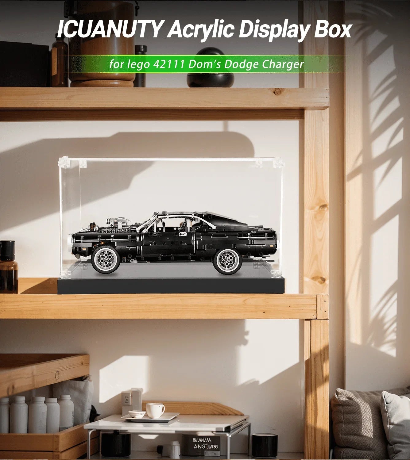 Display Case for Lego Dodge Charger Race Car 42111 – ICUANUTY